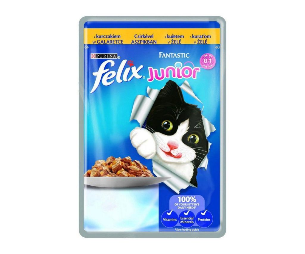 Felix Fantastic Junior pouch with Chicken in Jelly 100g Felix pouches ...